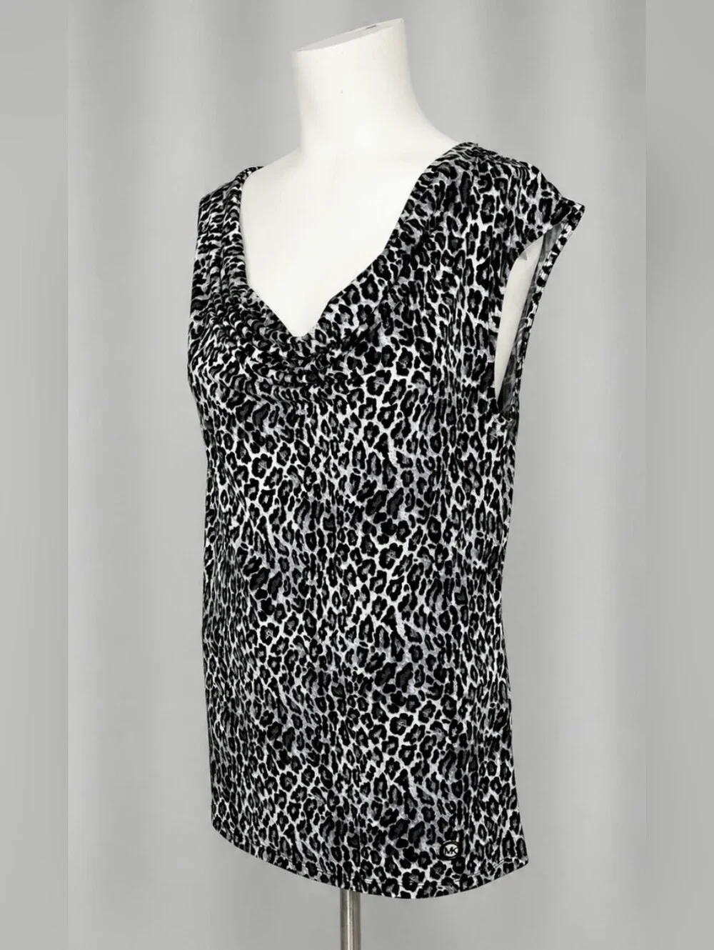 MICHAEL Michael Kors | Tops | Michael Michael Kors Gray Leopard Print ...